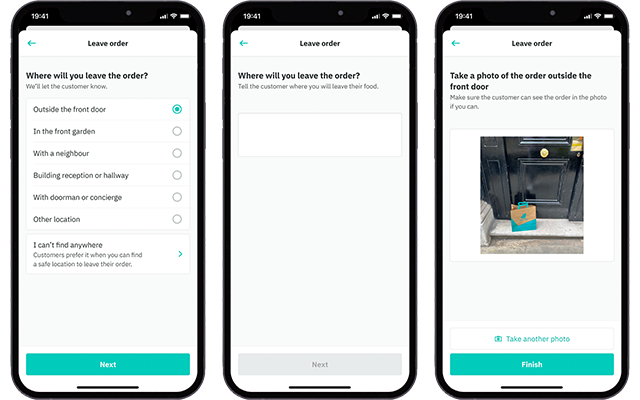 Deliveroo | Taking photos of an order in a safe place