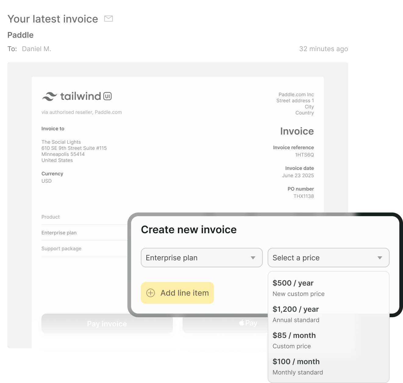 Simplified invoicing and sales-assisted billing | Invoicing | Paddle